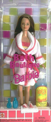 Bath Boutique Barbie Doll with Bubble Bath Solution Brunette 1998 ...