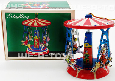 Schylling Carousel Tin Toy Ornament With Box Animal Ride 1999 USED - We-R-Toys