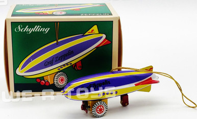 Schylling Graf Zeppelin Tin Toy Ornament With Box Purple & Yellow 1995 ...