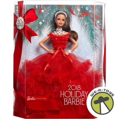 Barbie Signature 2018 Holiday Barbie Doll Brunette Mattel FRN71 - We-R-Toys