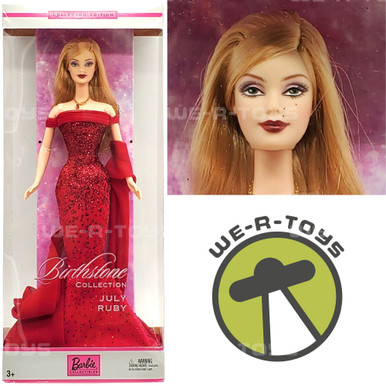 July Ruby Barbie Doll Blonde The Birthstone Collection 2002 Mattel ...