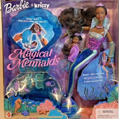Barbie & Krissy Magical Mermaids Doll AA Barbie Doll AA w Light Up Tail ...