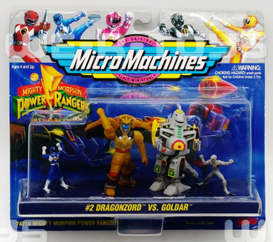 Micro Machines Mighty Morphin Power Rangers Set 2 Dragonzord Vs Goldar ...