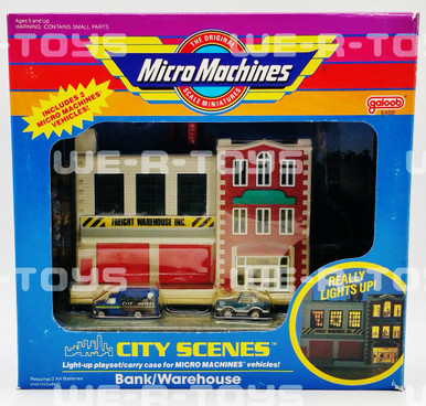 Micro Machines City Scenes Bank Warehouse Light-Up Playset 1990 Galoob ...
