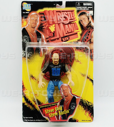 WWF Wrestle Mania XIV Stone Cold Steve Austin Figure Jakks Pacific 1998 ...