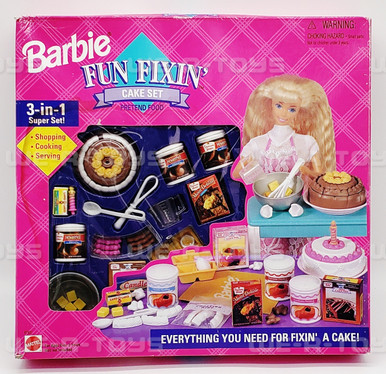 Barbie Fun Fixin' Cake Set Pretend Food Mattel 1995 #67431 NEW - We-R-Toys