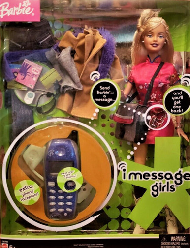 I Message Girls Barbie Doll with Message Phone Accessory 2004 Mattel C6784