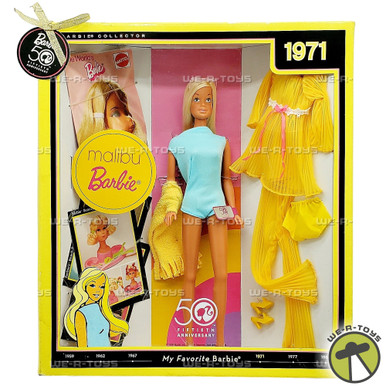 Malibu Barbie 1971 50th Anniversary My Favorite Barbie Doll 2008 Mattel ...
