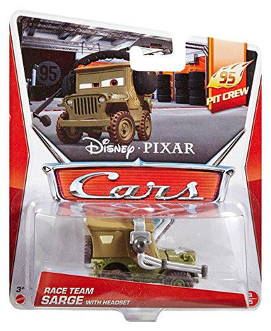 Disney Pixar CARS 95 Pit Crew Race Team Sarge with Headset Diecast ...
