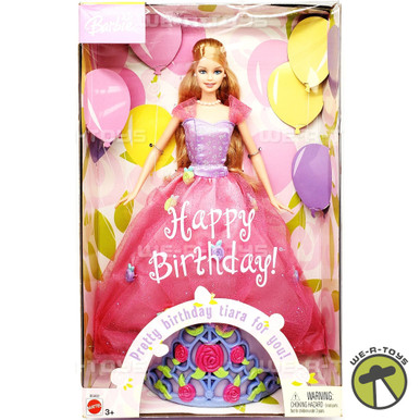 Barbie Happy Birthday Doll With Tiara Mattel 2003 #85832 NRFB - We-R-Toys