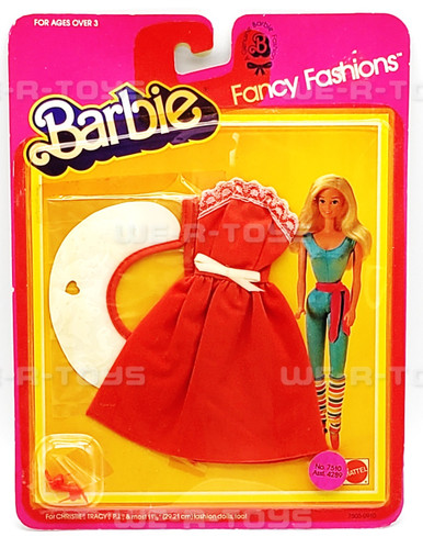 Barbie Fancy Fashions Red Dress Sunvisor Shoes Mattel 1983 No. 7510 NEW