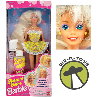 Foam n Color Barbie Doll in Yellow Dress 1995 Mattel 15098 - We-R-Toys