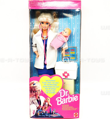 Dr. Barbie Hear Baby's Heartbeat Doll Multilingual 1993 Mattel #11160 ...