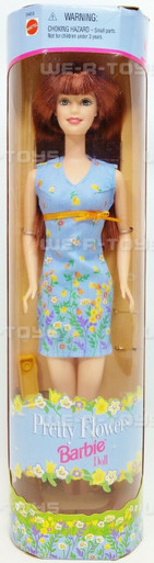 Barbie Pretty Flowers Doll in Blue Spring Dress 1999 Mattel No. 24655 NRFB