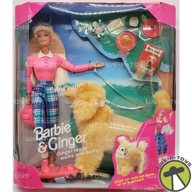 Barbie & Ginger Pet Dog Doll Set with Accessories 1997 Mattel 17116 ...