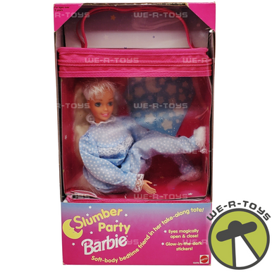 Slumber Party Barbie Soft Body Doll & Take-Along Tote 1994 Mattel 12696 ...