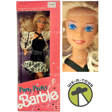 Party Pretty Barbie Doll Black Dress Target Exclusive 1990 Mattel #5955 ...