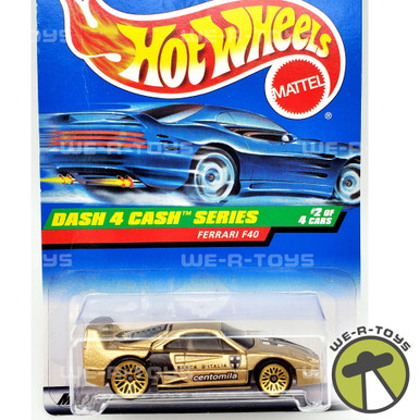 Hot Wheels Ferrari F40 Dash 4 Cash Gold Centomila Die Cast Mattel 1997 ...