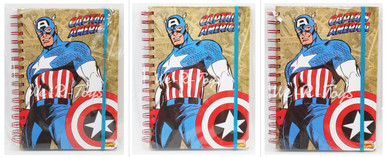 Captain America Notebook Spiral Notepad Lot of 3 Marvel Comics Pyramid NEW