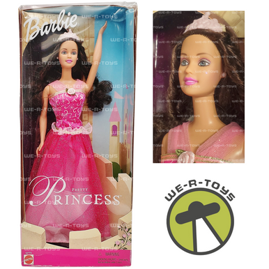 Barbie Pretty Princess Doll Brunette 2001 Mattel #52773 NRFB - We-R-Toys