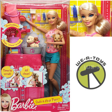 Barbie Suds & Hugs Pups Playset 2011 Mattel W3153 - We-R-Toys