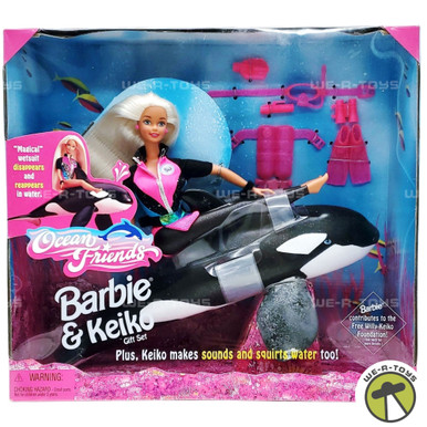 Ocean Friends Barbie & Keiko Gift Set Doll and Orca 1996 Mattel #16214 ...