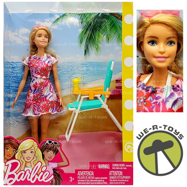 Barbie Doll and Beach Chair 2017 Mattel FPR54 - We-R-Toys