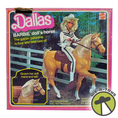 Dallas Barbie Doll's Golden Palomino Horse 1980 Mattel 3312 NRFB - We-R ...