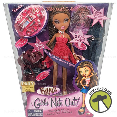 Bratz Girl's Nite Out Sasha Doll with 3 Hot Outfits and Accessories ...