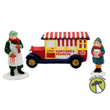 Department 56 Popcorn Vendor Set of 3 Porcelain Figures Retired - We-R-Toys