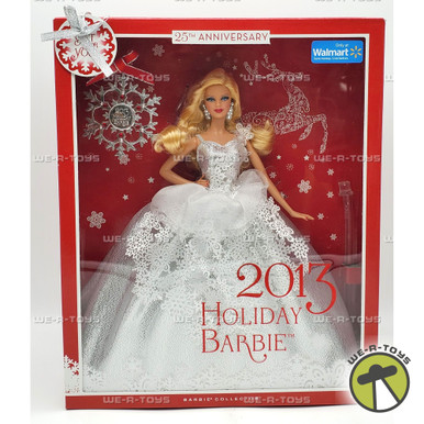 Barbie 25th Anniversary 2013 Holiday Doll Blonde With Gift Ornament ...