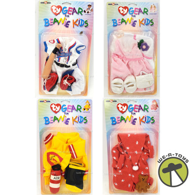 Lot of 4 TY Gear For Beanie Kids Outfits PJs, Firefighter, Sunday Best ...