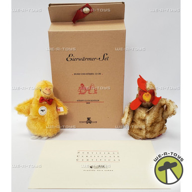 Steiff Hen and Chick Egg Cup Cosy Set #420344 Steiff Club Edition 2003 ...