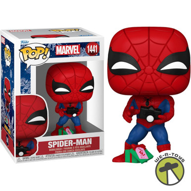 Funko Pop Marvel 1441 Holiday Spider-Man with Open Gift Bobble-Head ...