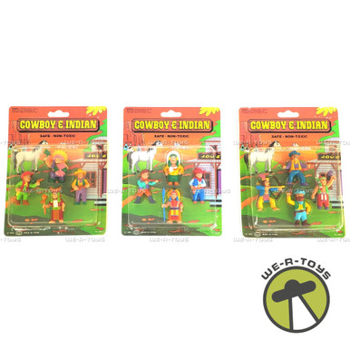 Cowboy & Indian Lot of 3 Vintage Western Mini Wild West Figures 1992 ...