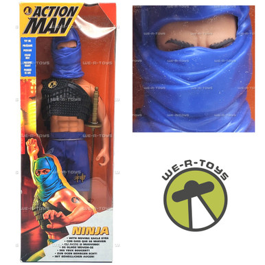 Action Man Ninja with Moving Eagle Eyes in Blue Outfit 1996 Hasbro ...