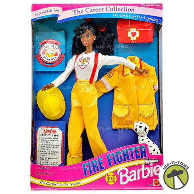 Barbie The Career Collection African American Fire Fighter Doll Mattel ...