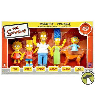 The Simpsons Bendable Family Action Figure Boxed Set 2002 NJ Croce SF ...