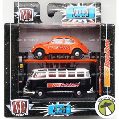 M2 Machines AutoZone Auto-Lift 2 Pack VW Micro Bus Deluxe & Beetle ...