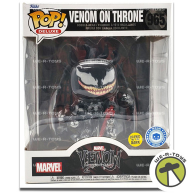 Marvel Funko Pop Deluxe Venom On Throne Exclusive GITD Bobblehead #965 ...