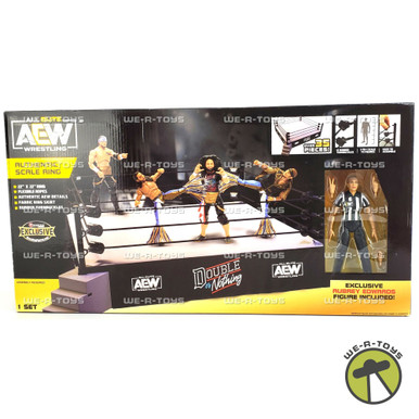 AEW Authentic Scale Ring Playset w/ Aubrey Edwards Figure Ringside ...