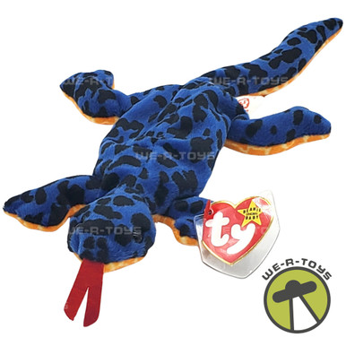 Ty Beanie Babies Lizzy the Lizard Blue Plush 1995 - We-R-Toys