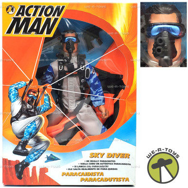 Action Man Sky Diver with Parachute Action Figure 1996 Hasbro #27872 ...
