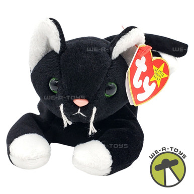Ty Beanie Babies Zip the Cat with White Paws Plush 1993 - We-R-Toys
