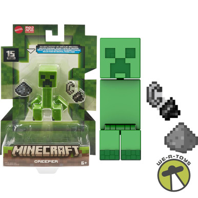 Minecraft Creeper Action Figure with Accessory and Portal Piece Mattel ...