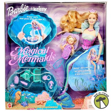 Barbie & Krissy Magical Mermaids Doll Set with Glowing Shell 2000 ...