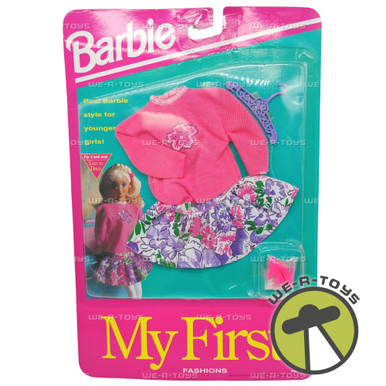 Barbie My First Fashions Pink Purple & White Floral Fashions Set Mattel ...