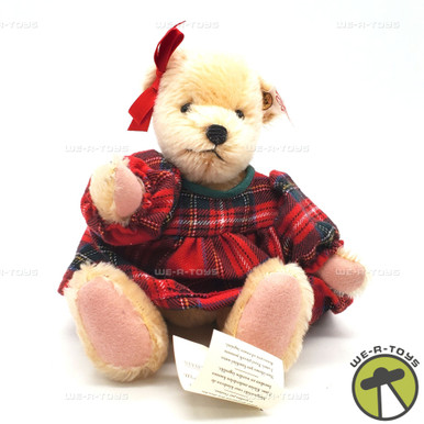 Steiff Original Tan Muffy Mohair Bear with Dress 6" Plush 667558 - We-R ...