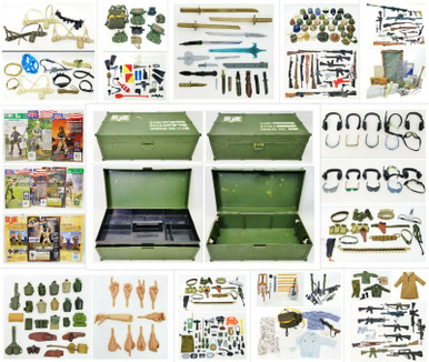 Massive Lot of GI Joe 12" Accessories 1997 Foot Lockers Backs Clothes ...
