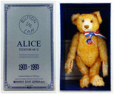 Steiff Alice Teddy Bear 42 16" Limited Edition Original Box COA No ...